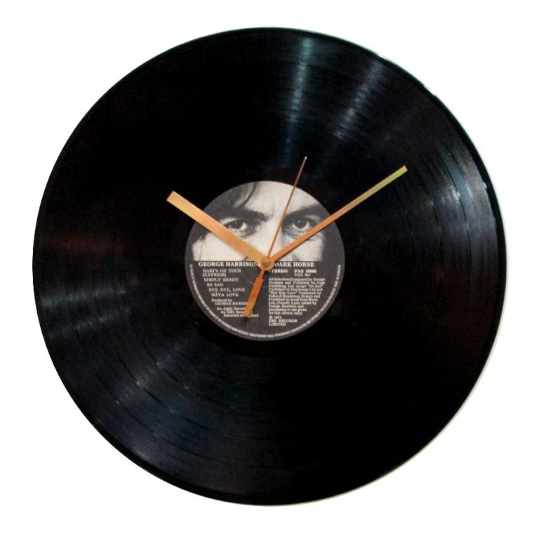 Record player clock: George Harrison Dark Horse old vinyl LP records sale