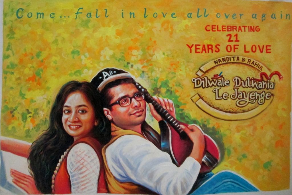 Hand painted Bollywood poster art made by Indian movie artists