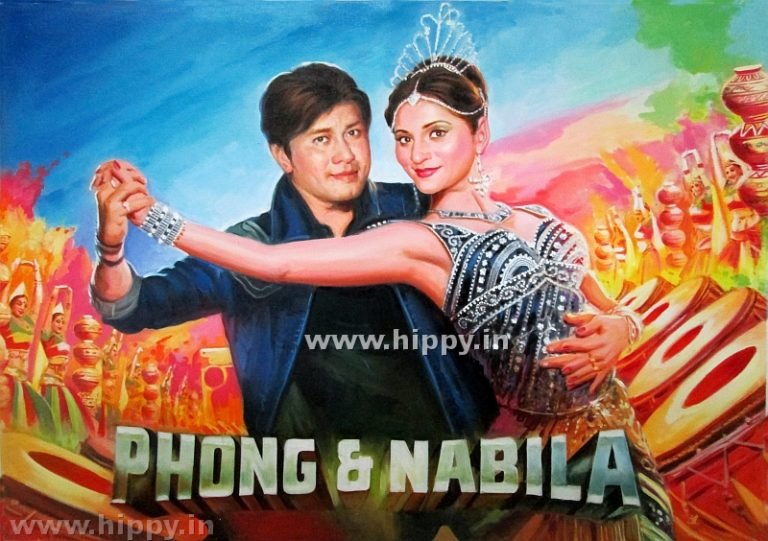 Custom Bollywood posters, hand painted portraits from photos & sketches!