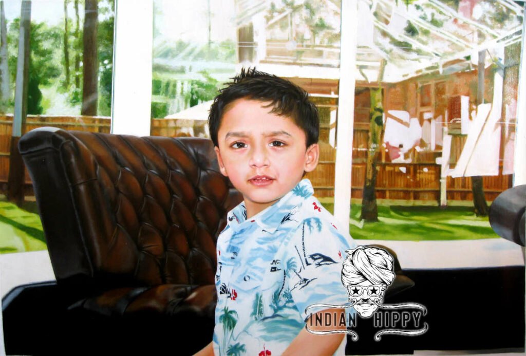 Hand painted oil painting from photos: Custom oil painting from photo India